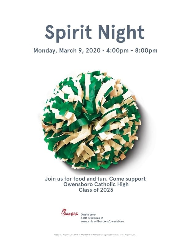 Freshmen Chick-Fil-A Spirit Night – Owensboro Catholic Schools